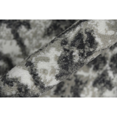 Bungalow Rose Calam Traditional Bordered Durable Performance Charcoal Gray Area Rug | Wayfair